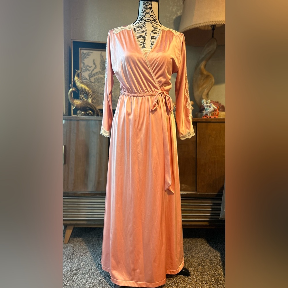 Vintage Coquette/Hollywood Glamor Gown And Robe Set - Gem